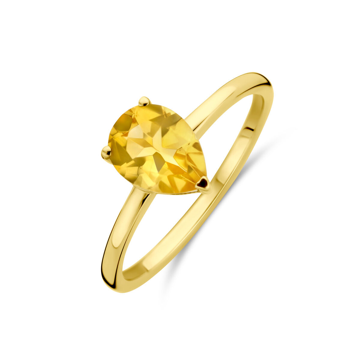 Ring peervormige citrien natuursteen - De Goud Winkel