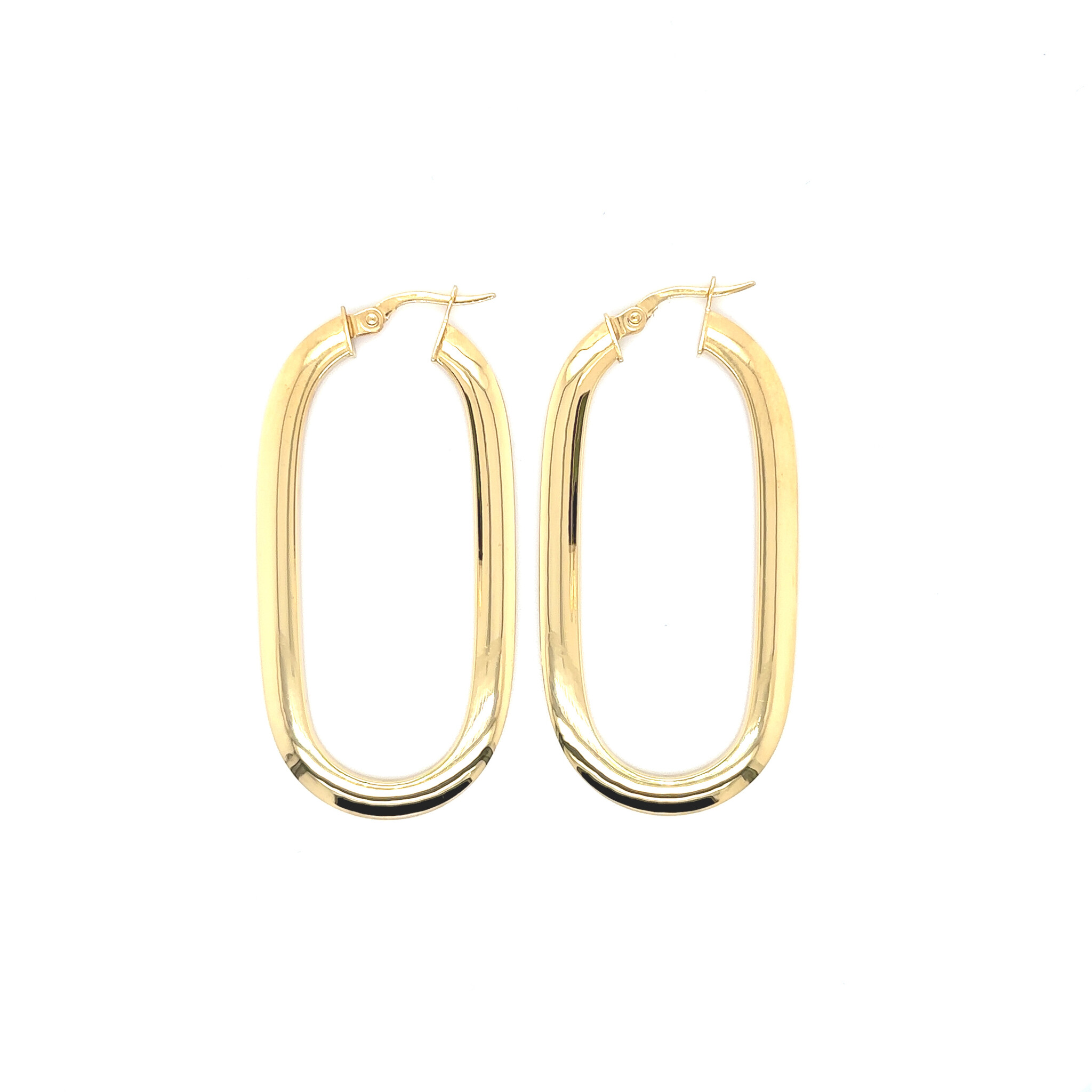 Oorbellen grote ovale platte ringen - De Goud Winkel