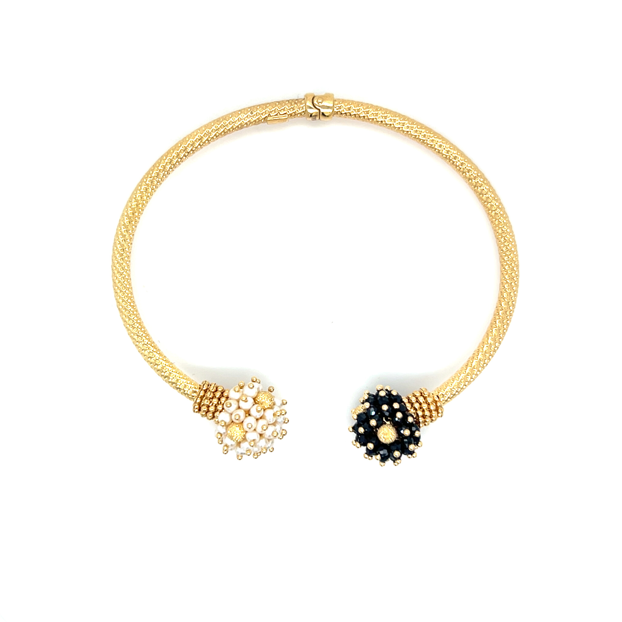 Armband vaste scharnierende boei met rijkelijk bewerkte eindknoppen in ...