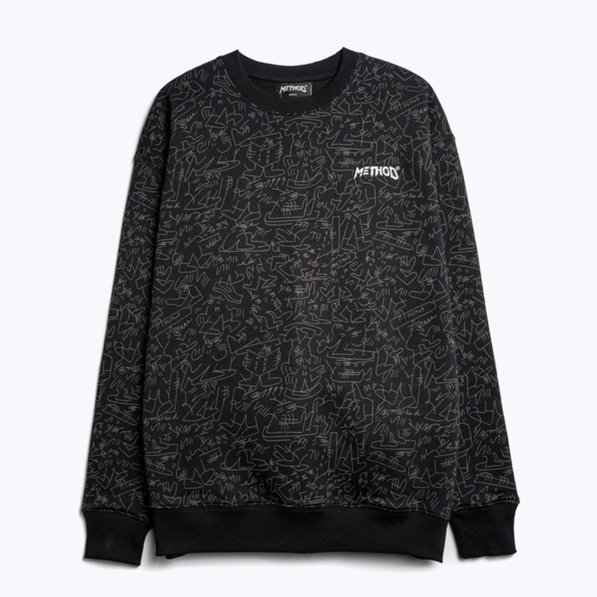 Method x Lucas Crew Sweatshirt Black | Behind The Pines - Behind the Pines