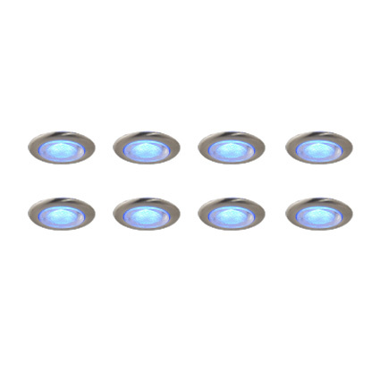 Deck 15mm Blue LED Round 8Pack - The Factory Shop - Poole Lighting
