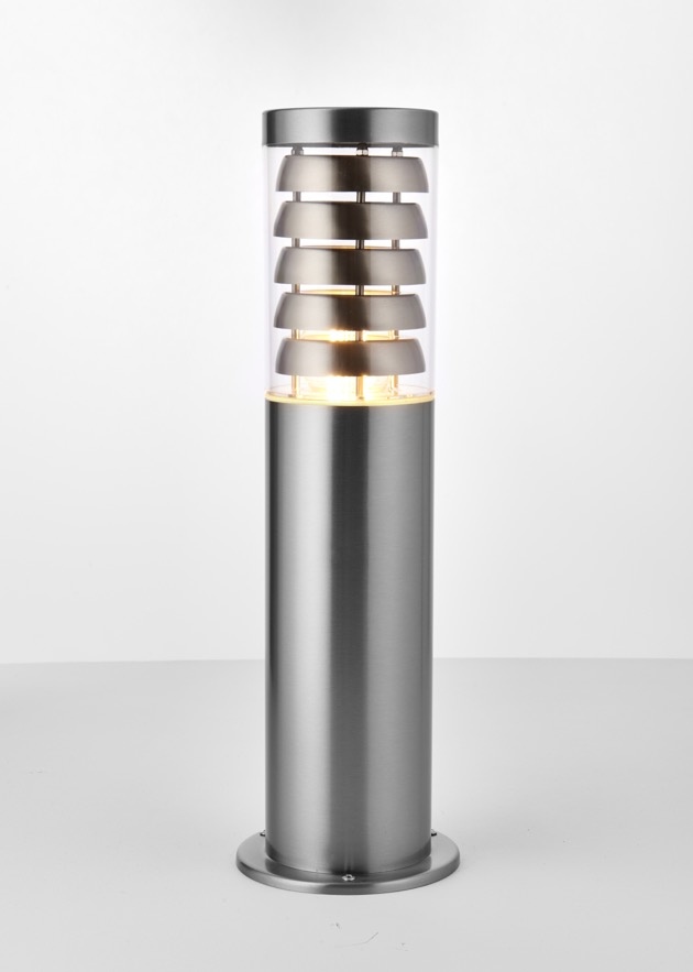 Tango Post IP44 9.2W Warm White Floor - Brushed Stainless Steel - The Factory Shop - Poole Lighting