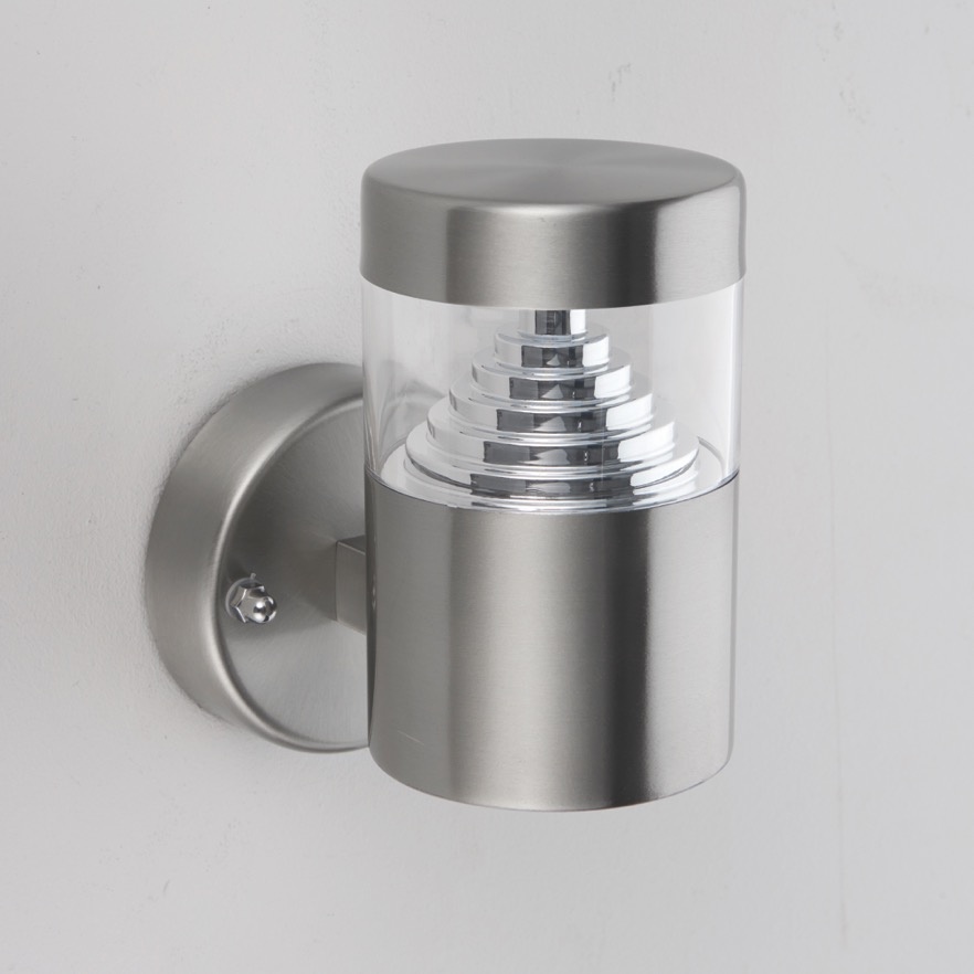Pyramid 1LT Wall IP44 3.5W - Brushed Stainless Steel - The Factory Shop ...