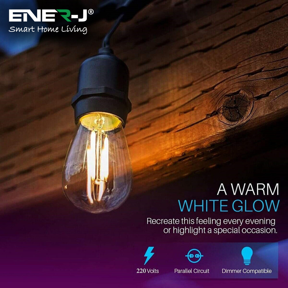 Ener-J LED Filament Bulb String Light Kit 14.6M - The Factory Shop ...