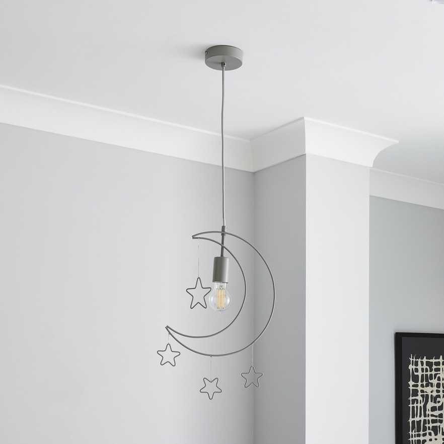 Moon and Stars 1 Light Pendant Ceiling Fitting - The Factory Shop ...