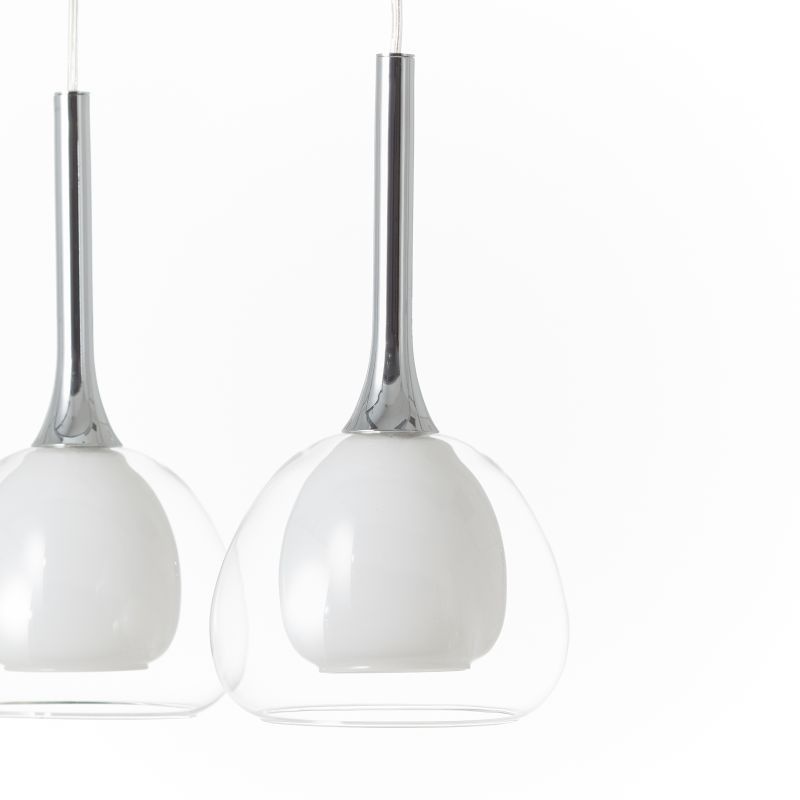 Hadan Pendant 3lt Chrome/White - The Factory Shop - Poole Lighting