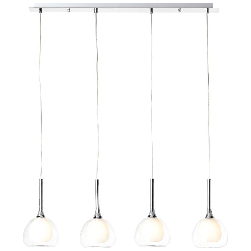 Hadan Pendant 4lt White/Chrome - The Factory Shop - Poole Lighting