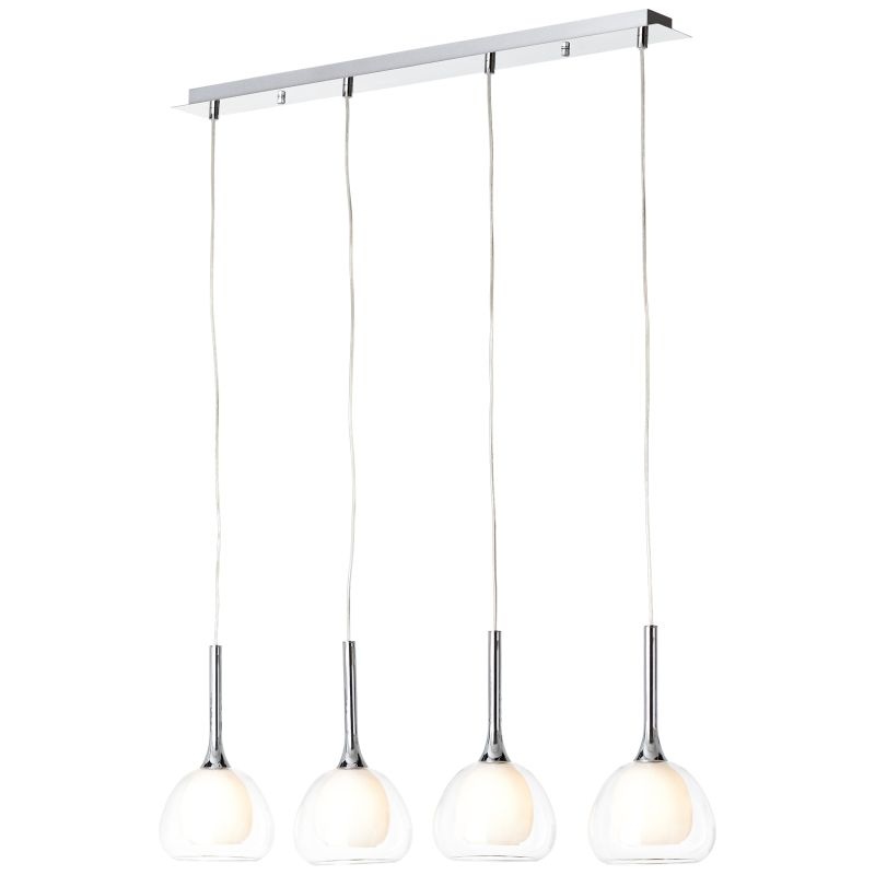 Hadan Pendant 4lt White/Chrome - The Factory Shop - Poole Lighting