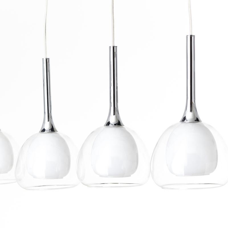 Hadan Pendant 4lt White/Chrome - The Factory Shop - Poole Lighting