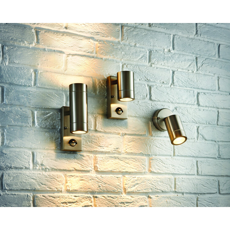 Palin PIR 1lt Wall Light Brushed Stainless Steel - The Factory Shop ...