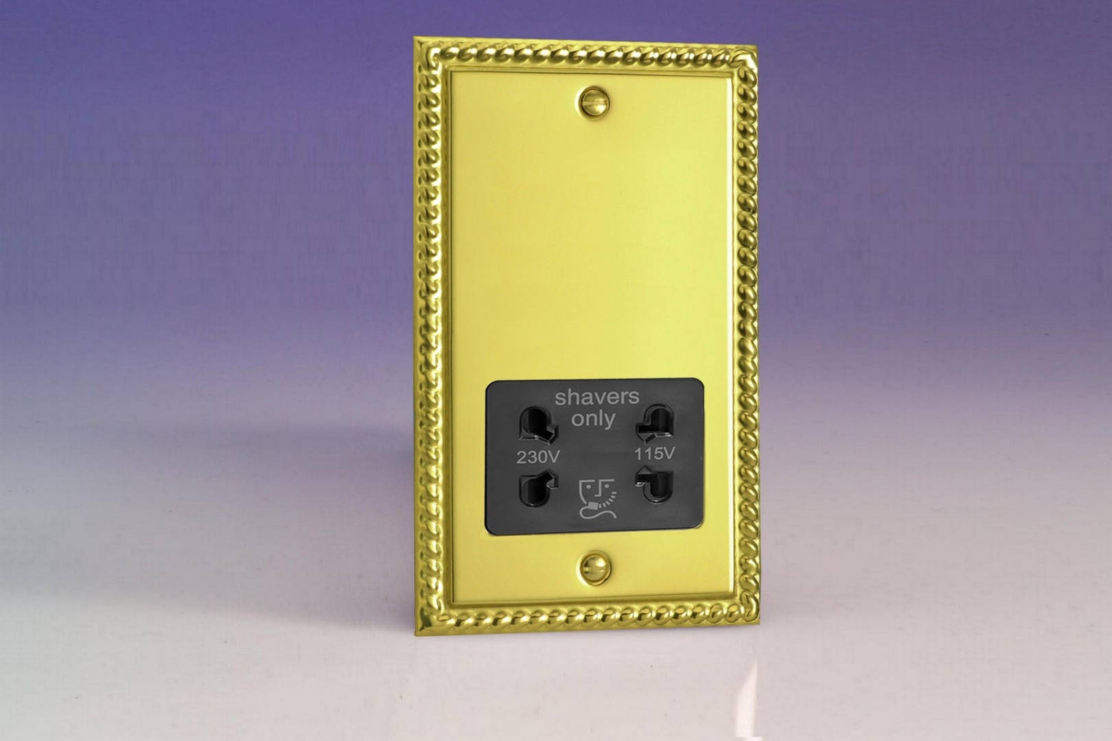 Varilight Classic Dual Voltage Shaver Socket 230V/115V Black Georgian ...