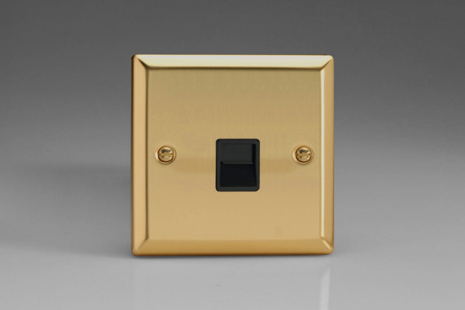 Varilight Classic 1-Gang Telephone Master Socket Black Victorian Brass ...