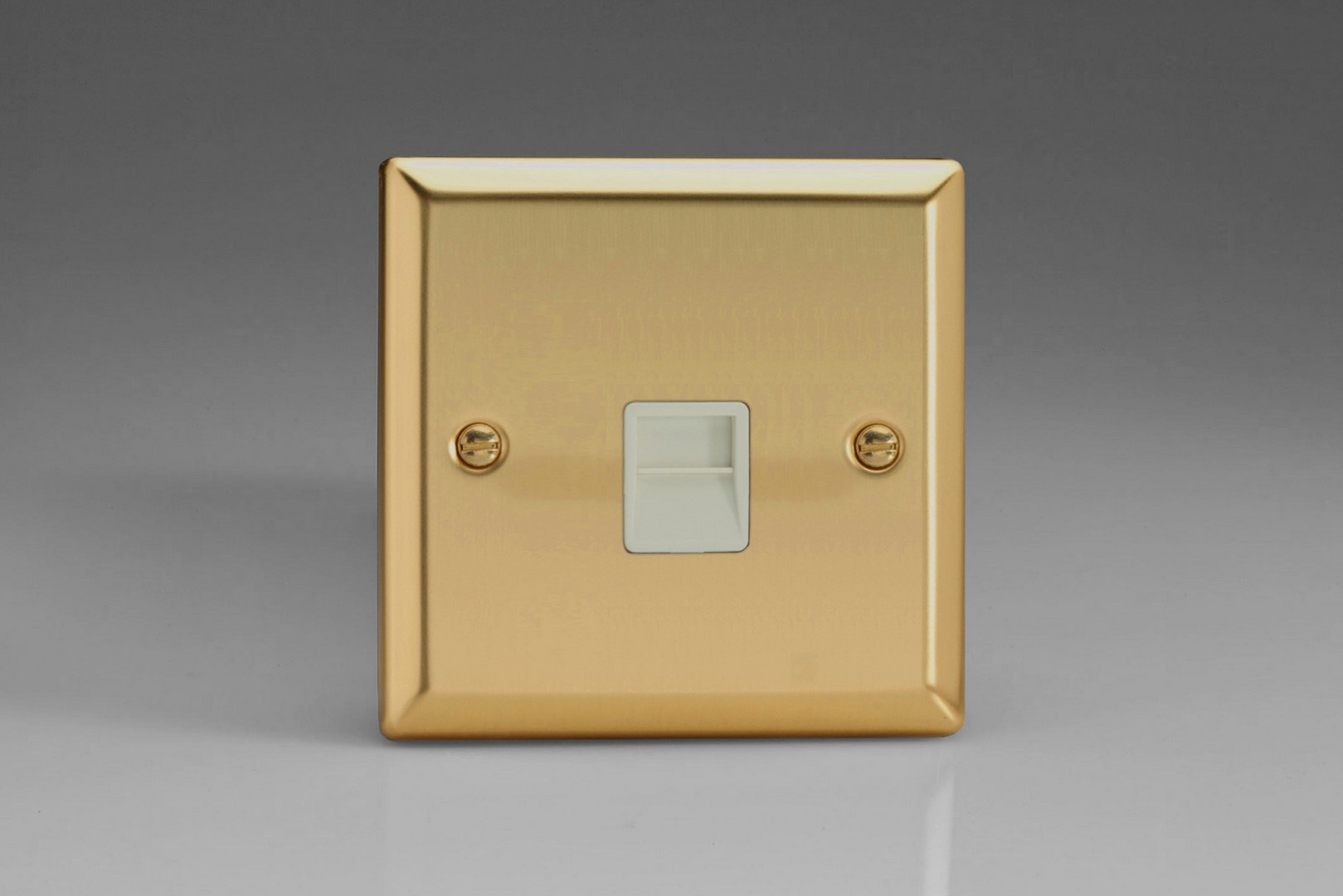 Varilight Classic 1-Gang Telephone Master Socket White Victorian Brass ...