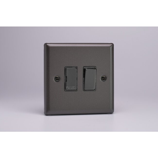Varilight Classic 13A Switched Fused Spur with Metal Inserts Iridium ... Varilight Classic 13A Switched Fused Spur with Metal Inserts Iridium ...