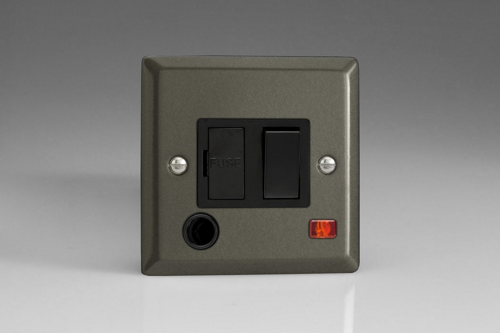 Varilight Classic 13A Switched Fused Spur + Neon + Flex Outlet Black ... Varilight Classic 13A Switched Fused Spur + Neon + Flex Outlet Black ...