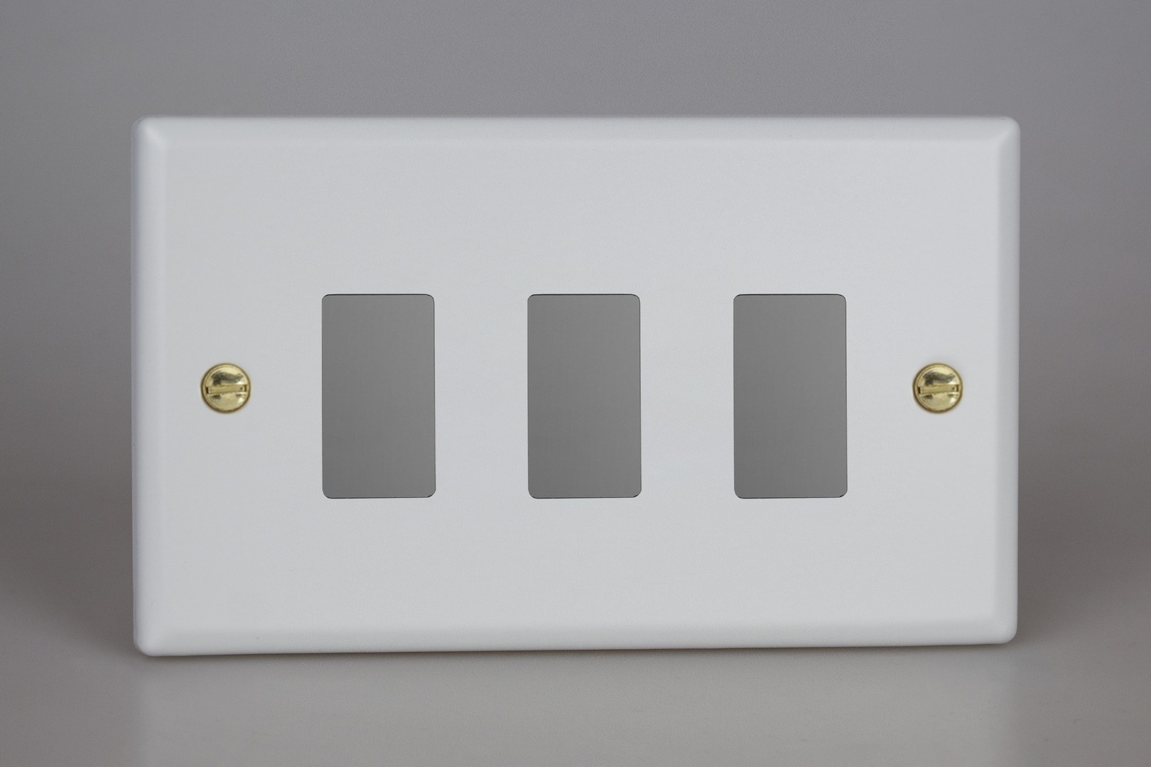 Varilight Vogue 3-Gang PowerGrid Plate including Yoke (Twin Plate) Matt ...