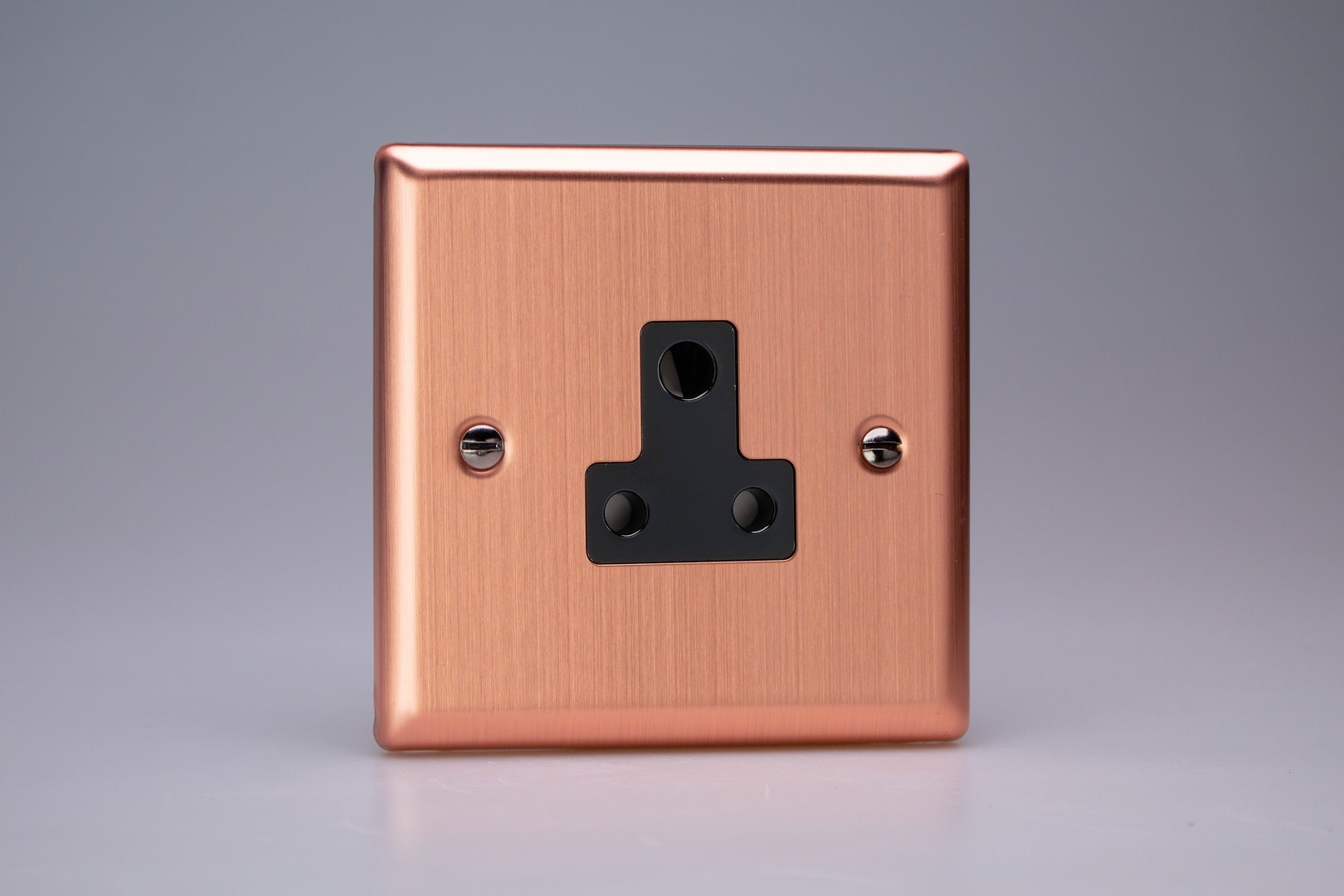 Varilight Urban 1-Gang 5A Round Pin Socket Black Brushed Copper Black ... Varilight Urban 1-Gang 5A Round Pin Socket Black Brushed Copper Black ...
