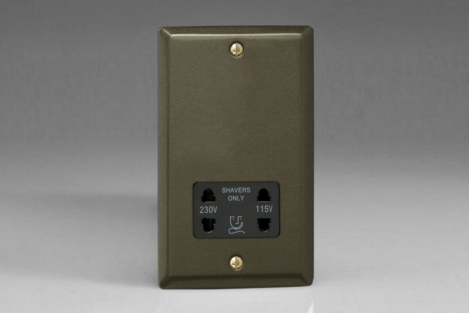 Varilight Classic Dual Voltage Shaver Socket 230V/115V Black Graphite ...
