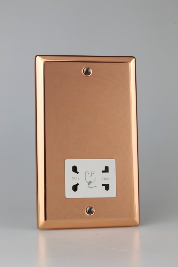 Varilight Urban Dual Voltage Shaver Socket 230V/115V White Polished ...