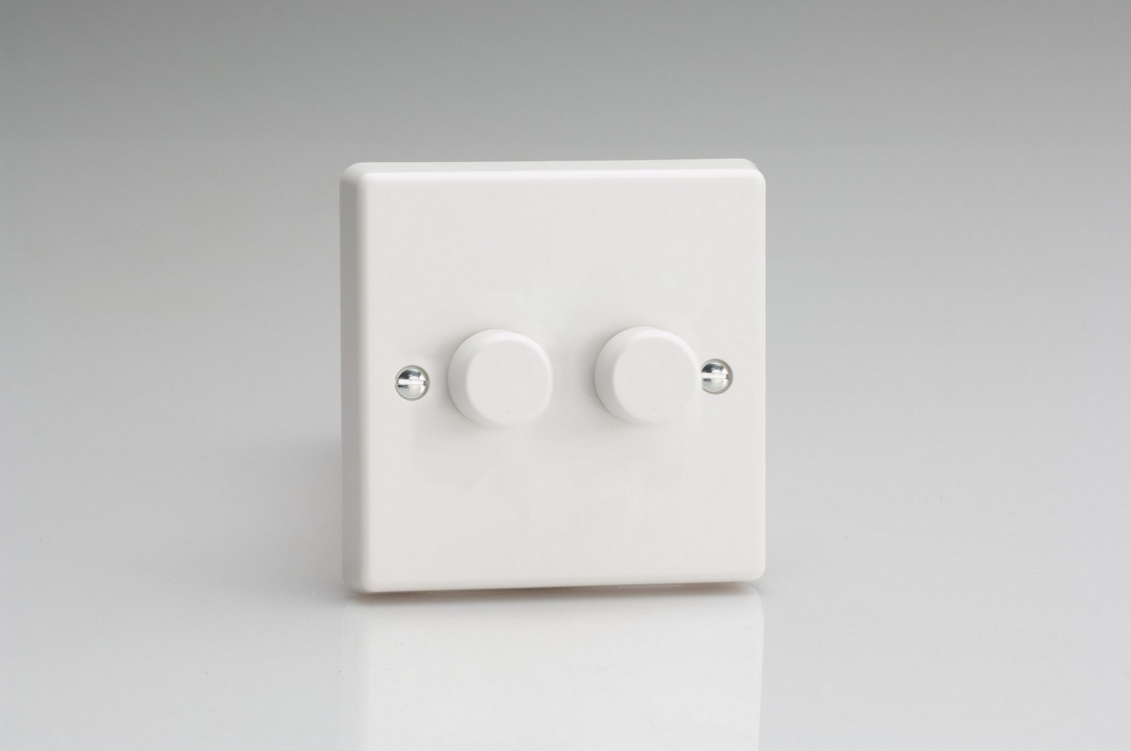 Varilight White 2-Gang 1-Way Rotary Dimmer 2 x 40-250W V-Dim White ...