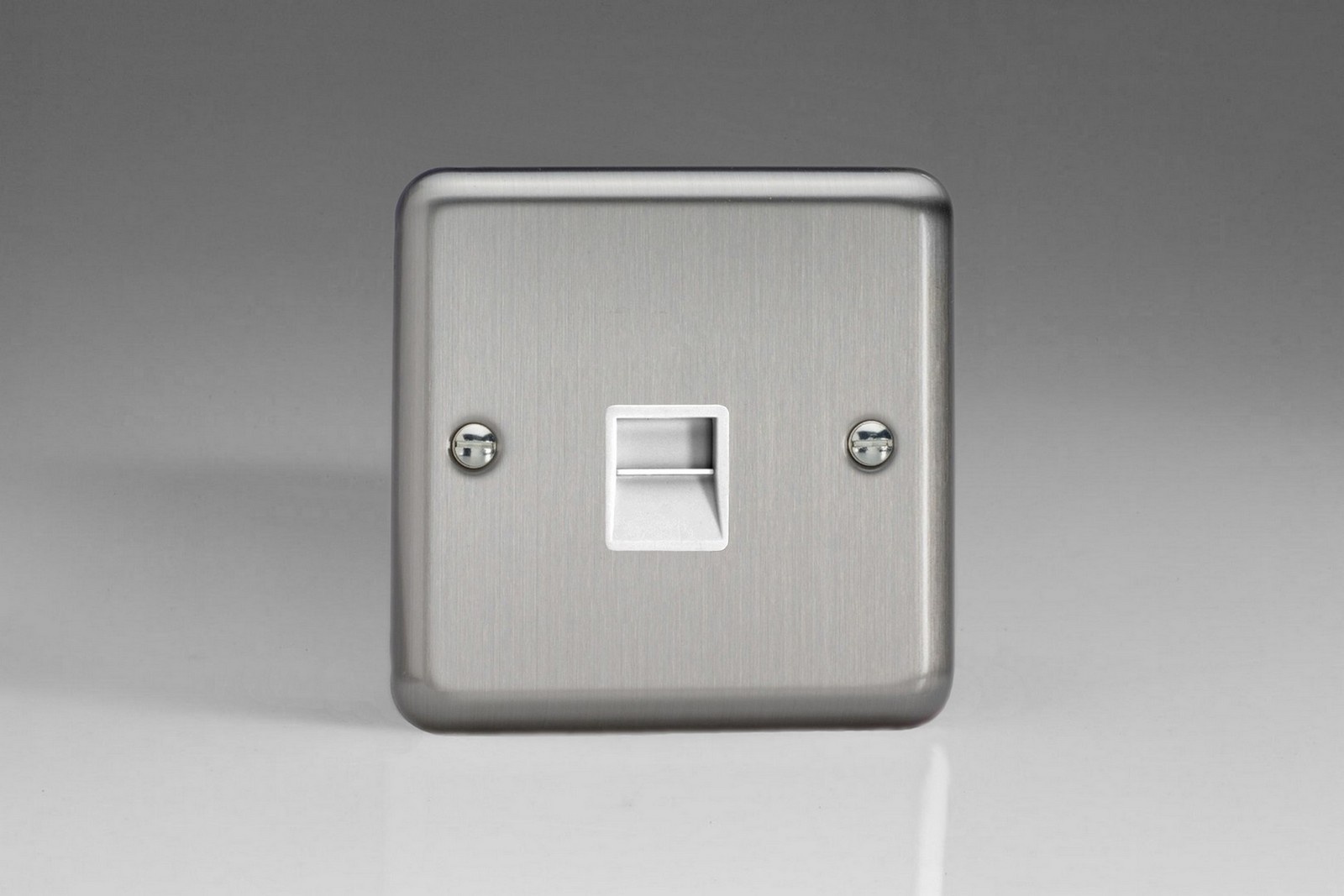 Varilight Classic 1-Gang Telephone Master Socket White Matt Chrome ...