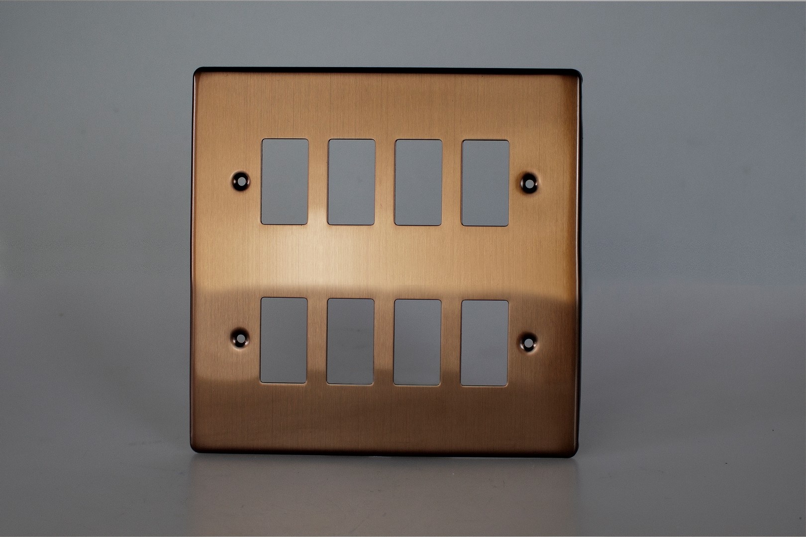 Varilight Urban Screwless 8-Gang Grid Plate (Double Twin Plate) Brushed ...