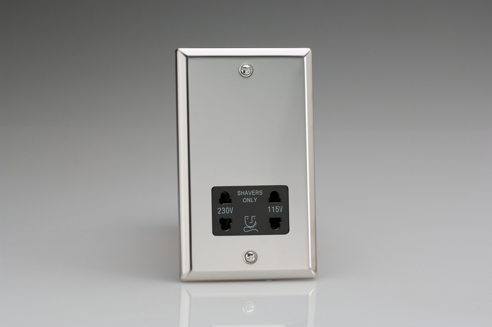 Varilight Classic Dual Voltage Shaver Socket 230V/115V Black Mirror ...