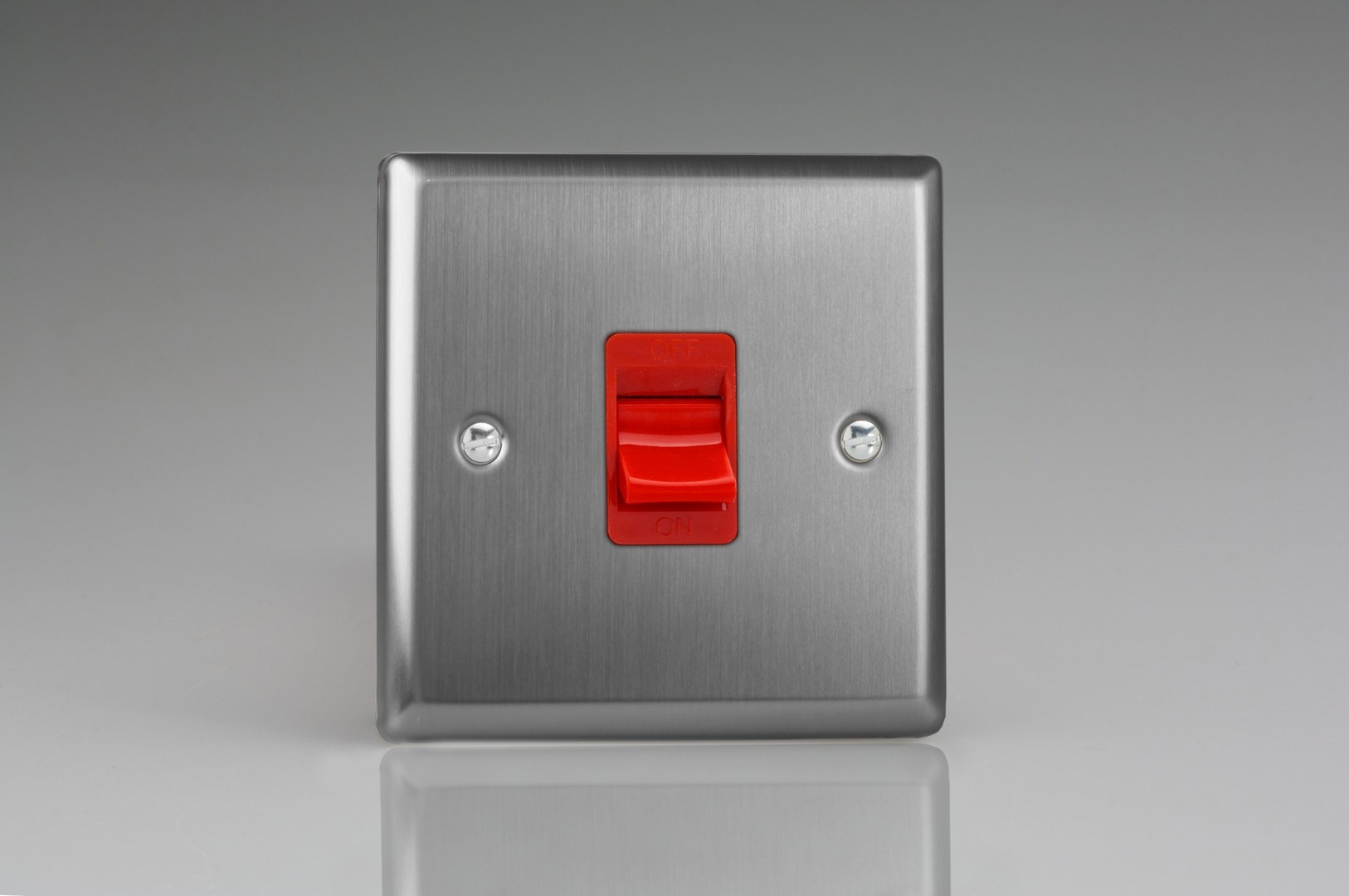 Varilight Classic 45A Cooker Switch (Single Plate, Red Rocker) Red ...