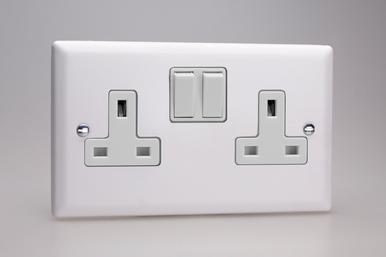 Varilight Urban 2-Gang 13A Double Pole Switched Socket White Chalk White White - The Factory ...