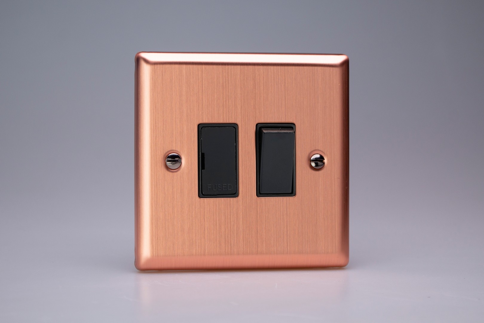 Varilight Urban 13A Switched Fused Spur Black Brushed Copper Black ... Varilight Urban 13A Switched Fused Spur Black Brushed Copper Black ...