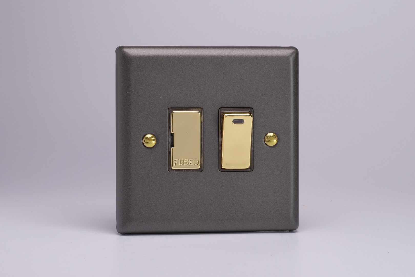 Varilight Vogue 13A Switched Fused Spur + Neon Brass Slate Brass - The ...