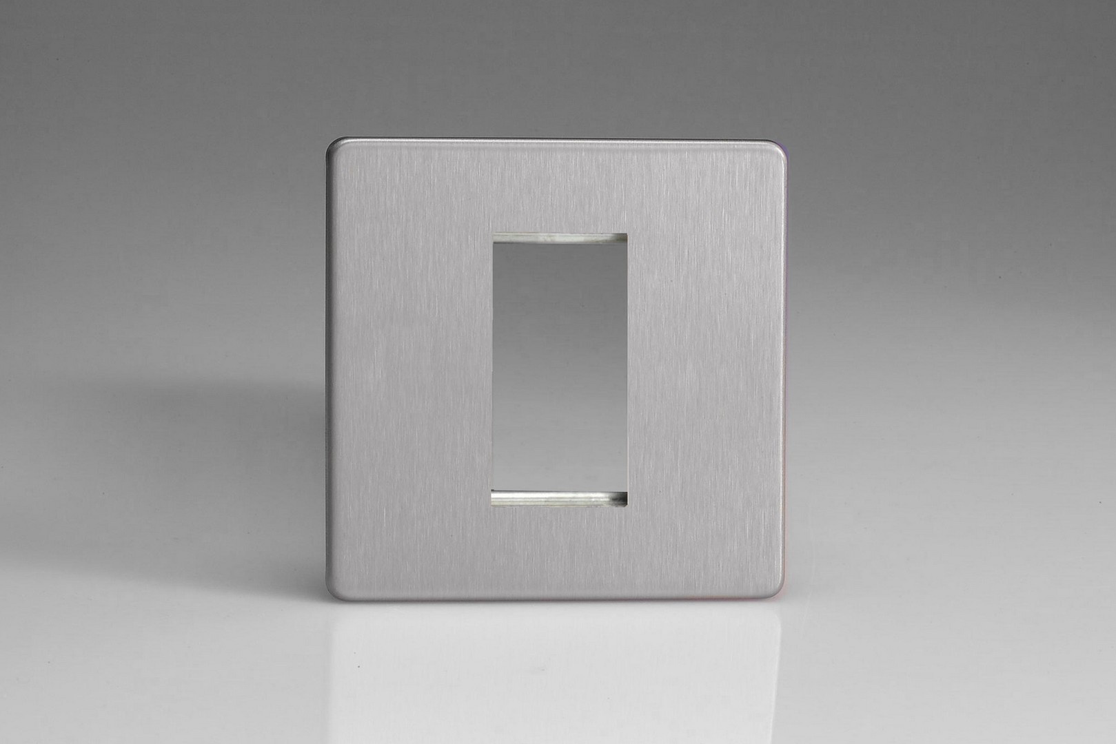 Varilight Screwless DataGrid Plate (1 Grid Space) Brushed Steel - The ...