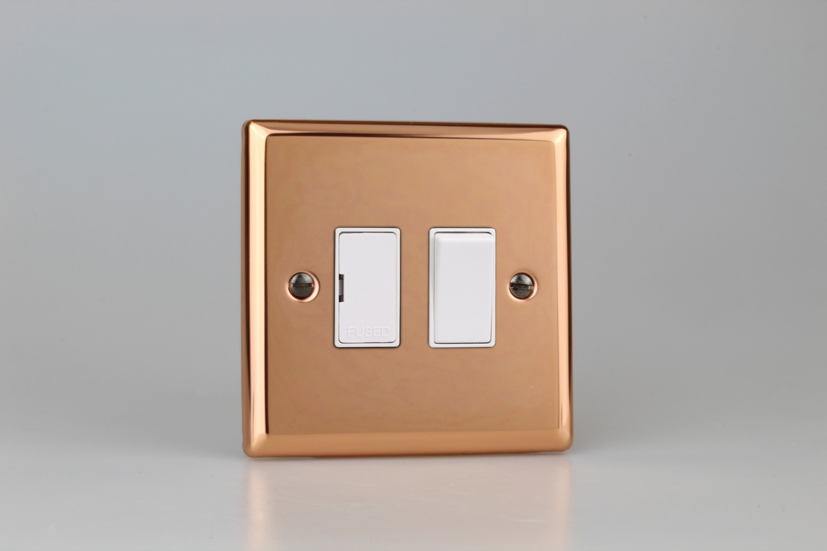 Varilight Urban 13A Switched Fused Spur White Polished Copper White ... Varilight Urban 13A Switched Fused Spur White Polished Copper White ...