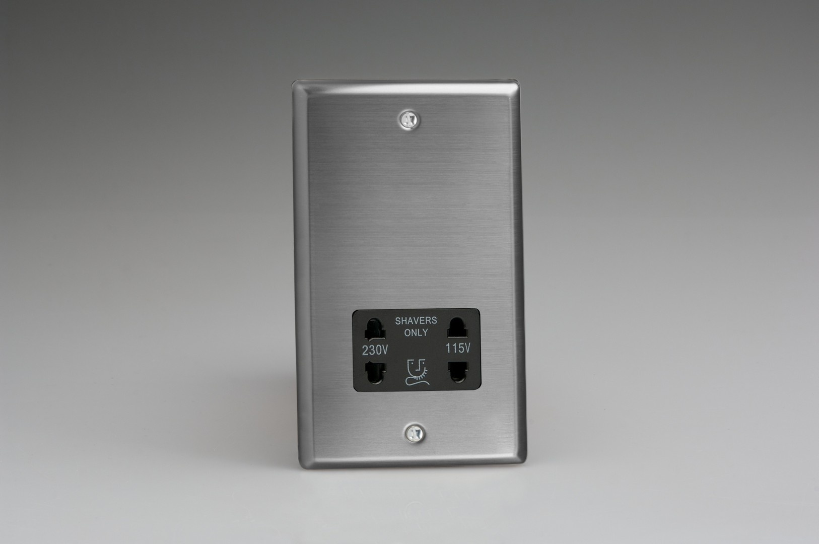 Varilight Classic Dual Voltage Shaver Socket 230V/115V Black Brushed ...