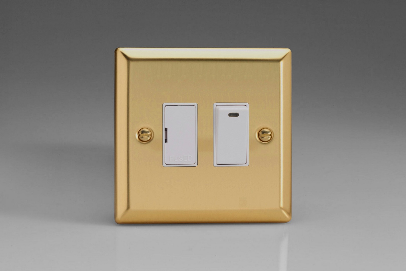 Varilight Classic 13A Switched Fused Spur + Neon White Victorian Brass ...