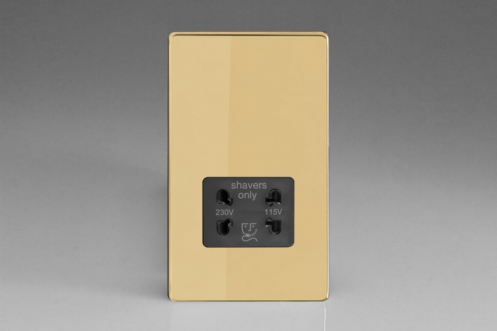 Varilight Screwless Dual Voltage Shaver Socket 230V/115V Black Polished ...