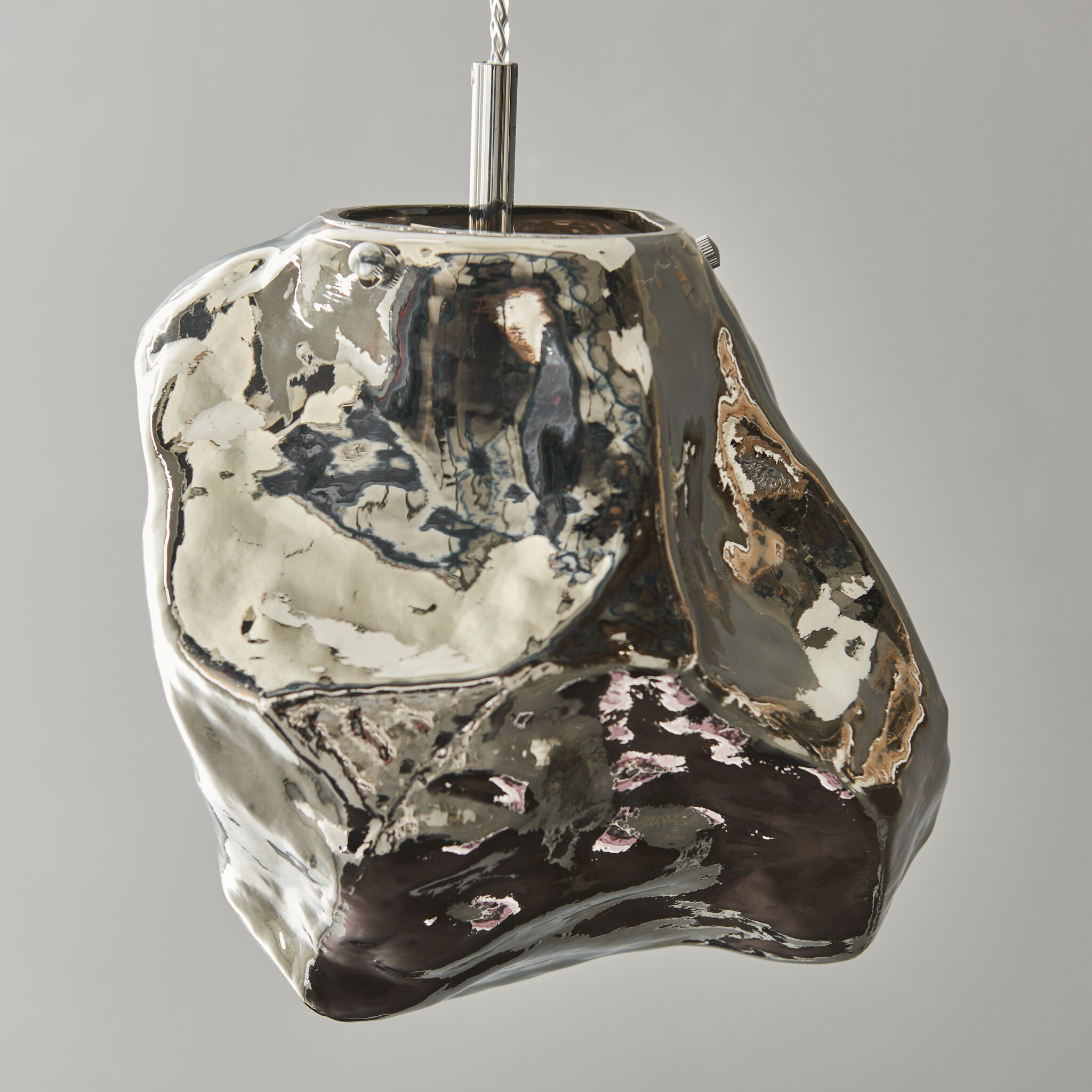 Rock 1lt Pendant - Chrome glass - Factory Second - The Factory Shop ...