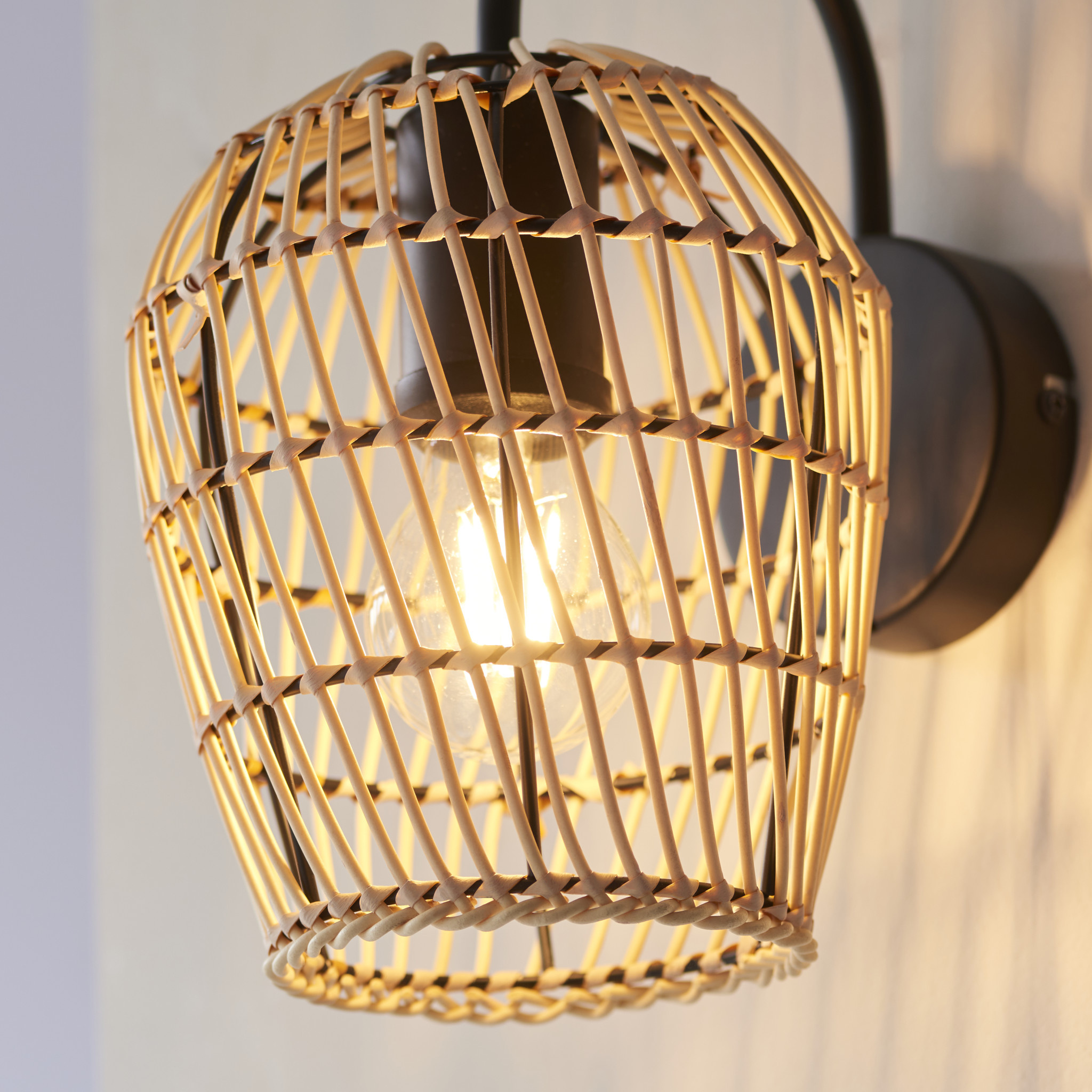 Kirra 1lt Wall Light Natural - The Factory Shop - Poole Lighting