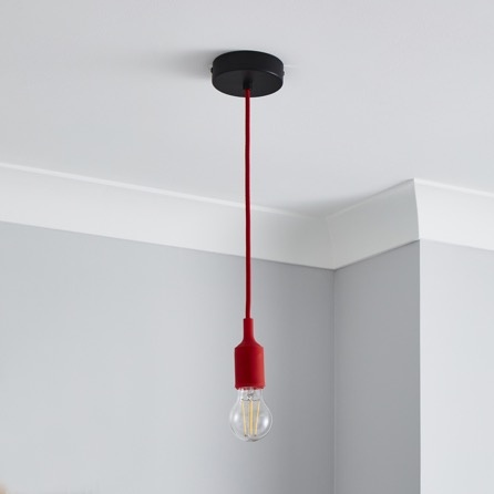 Red Flex 1lt Pendant - The Factory Shop - Poole Lighting