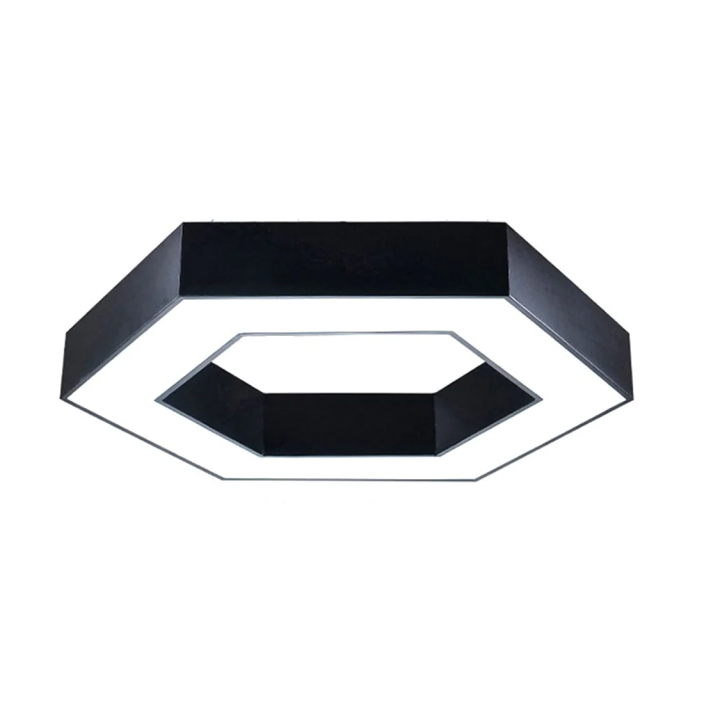 Hollow Hexagon Pendant Lights D600*100*60mm 25W 6500K 45lm/W Black Body ...