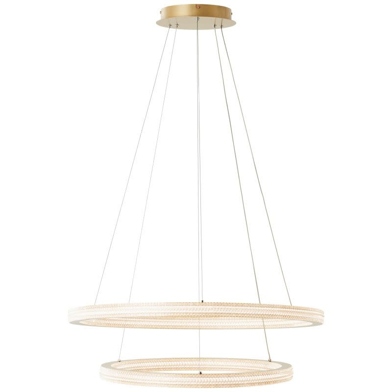 Brilliant Calvi LED PE 82W 11200lm CCT DIM RC pendant light - The Factory Shop - Poole Lighting