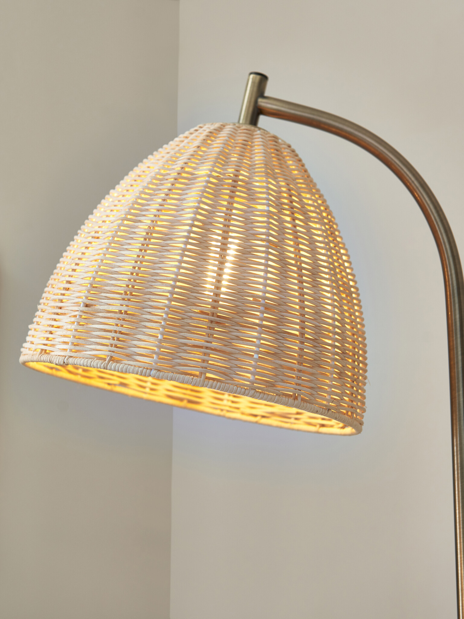 Celia 1lt Floor Rattan Brass - The Factory Shop - Poole Lighting