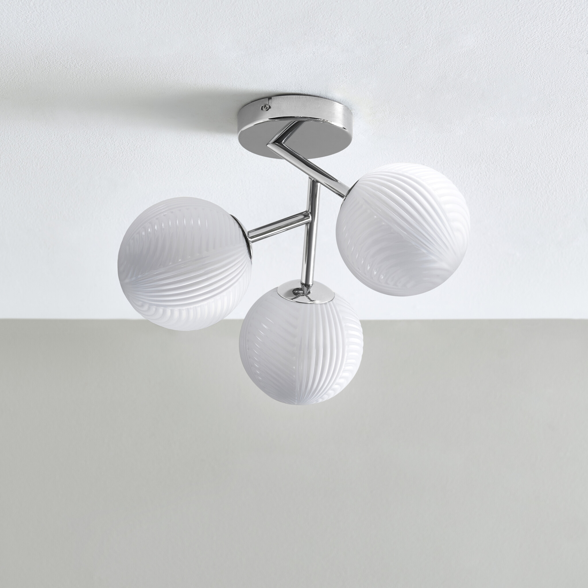 Cohen 3 Light Semi Flush Ceiling Fitting Opal - The Factory Shop ...