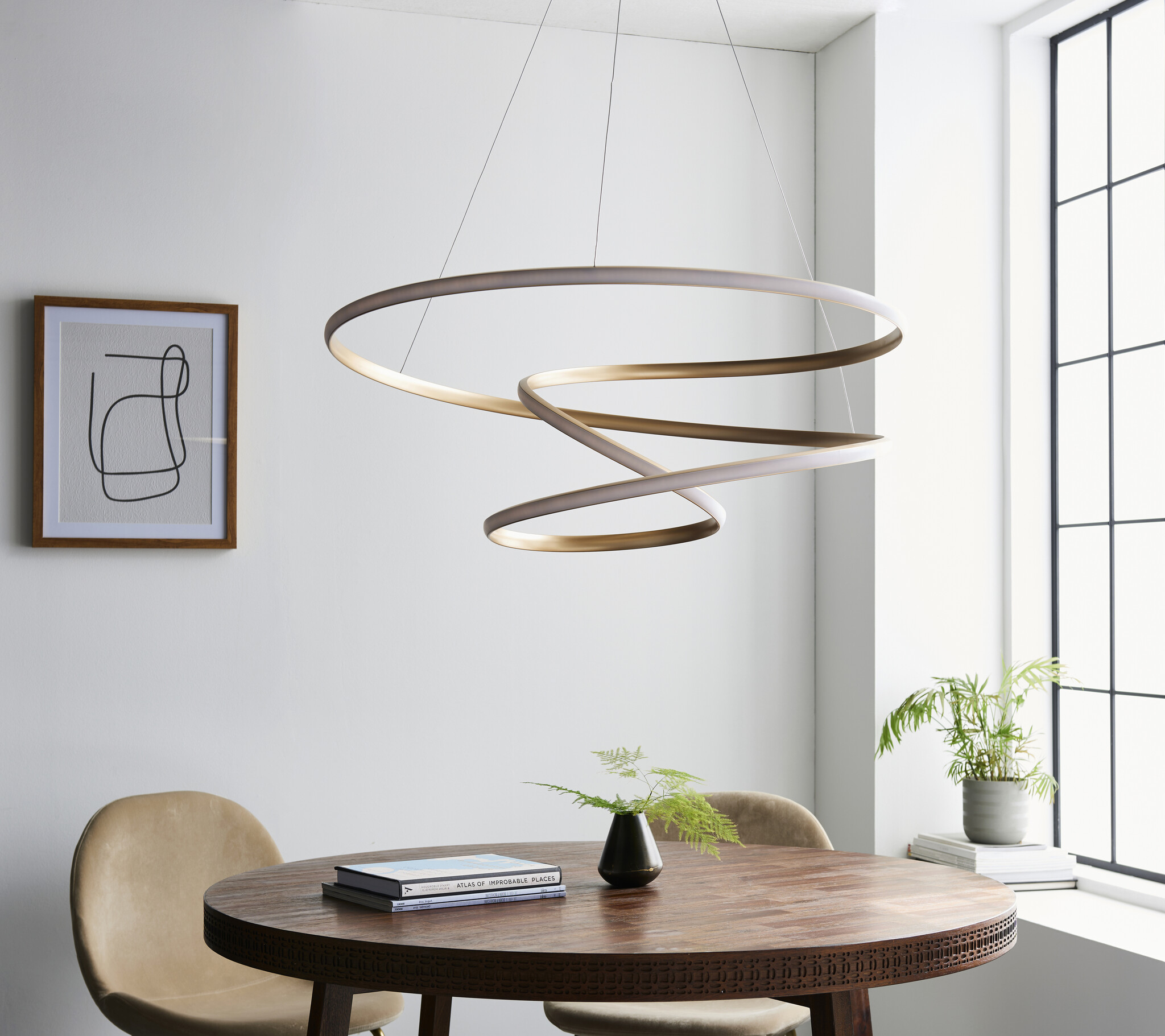 Twirl Pendant - Gold - Factory Second - The Factory Shop - Poole Lighting