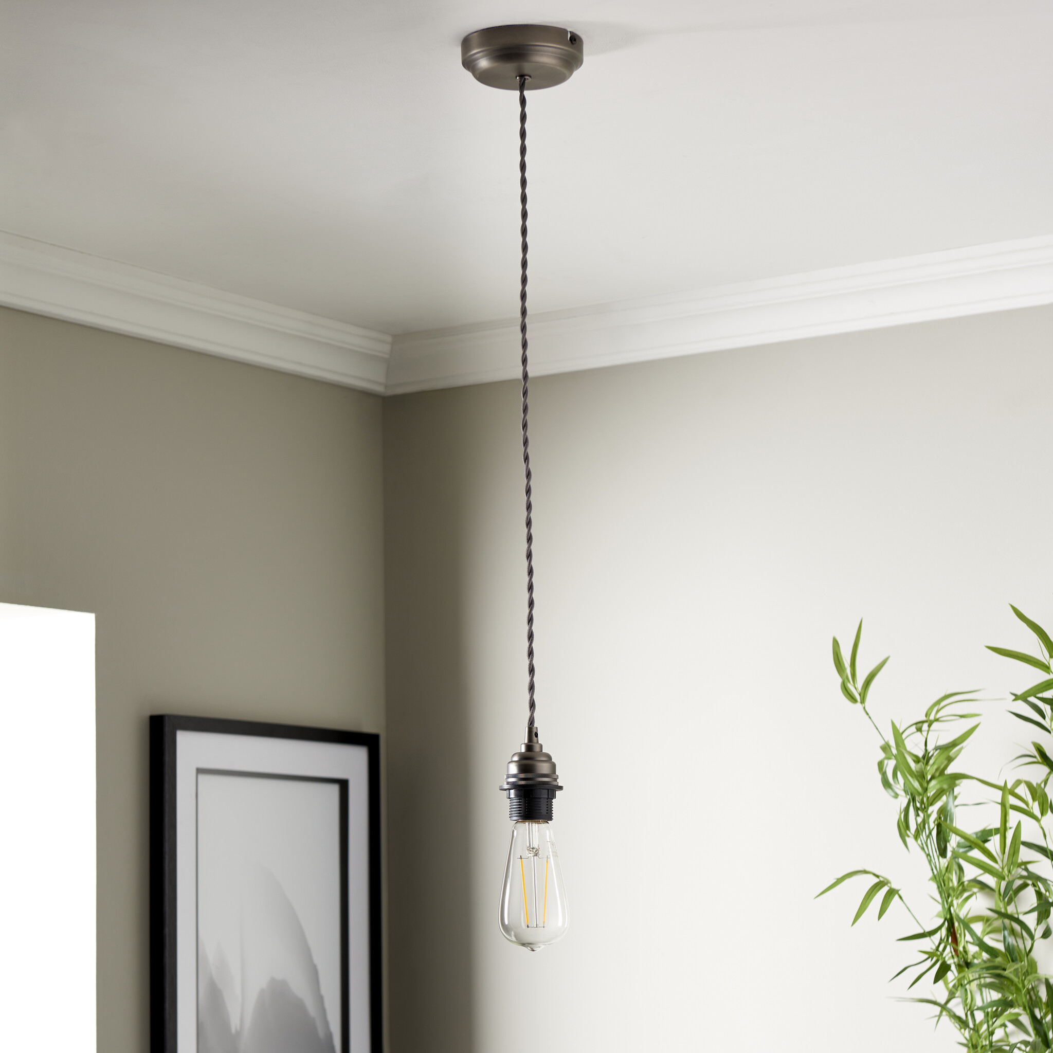 Contemporary Cable Set Satin Pewter - The Factory Shop - Poole Lighting