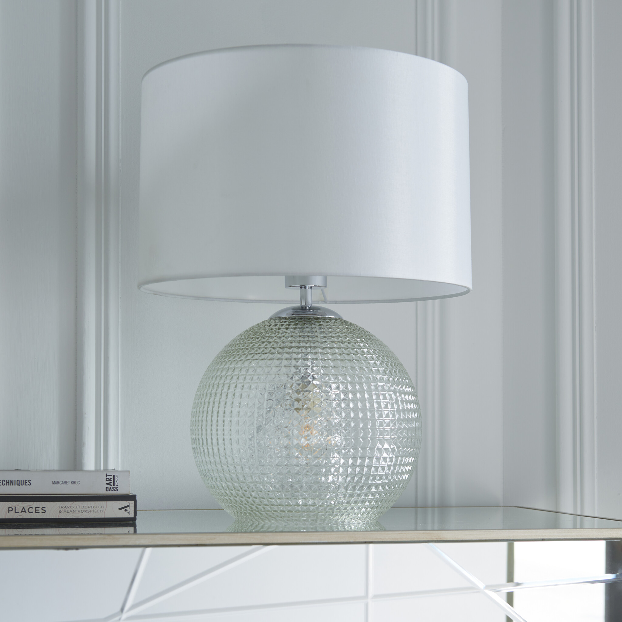 Knighton 2lt table - clear glass - The Factory Shop - Poole Lighting