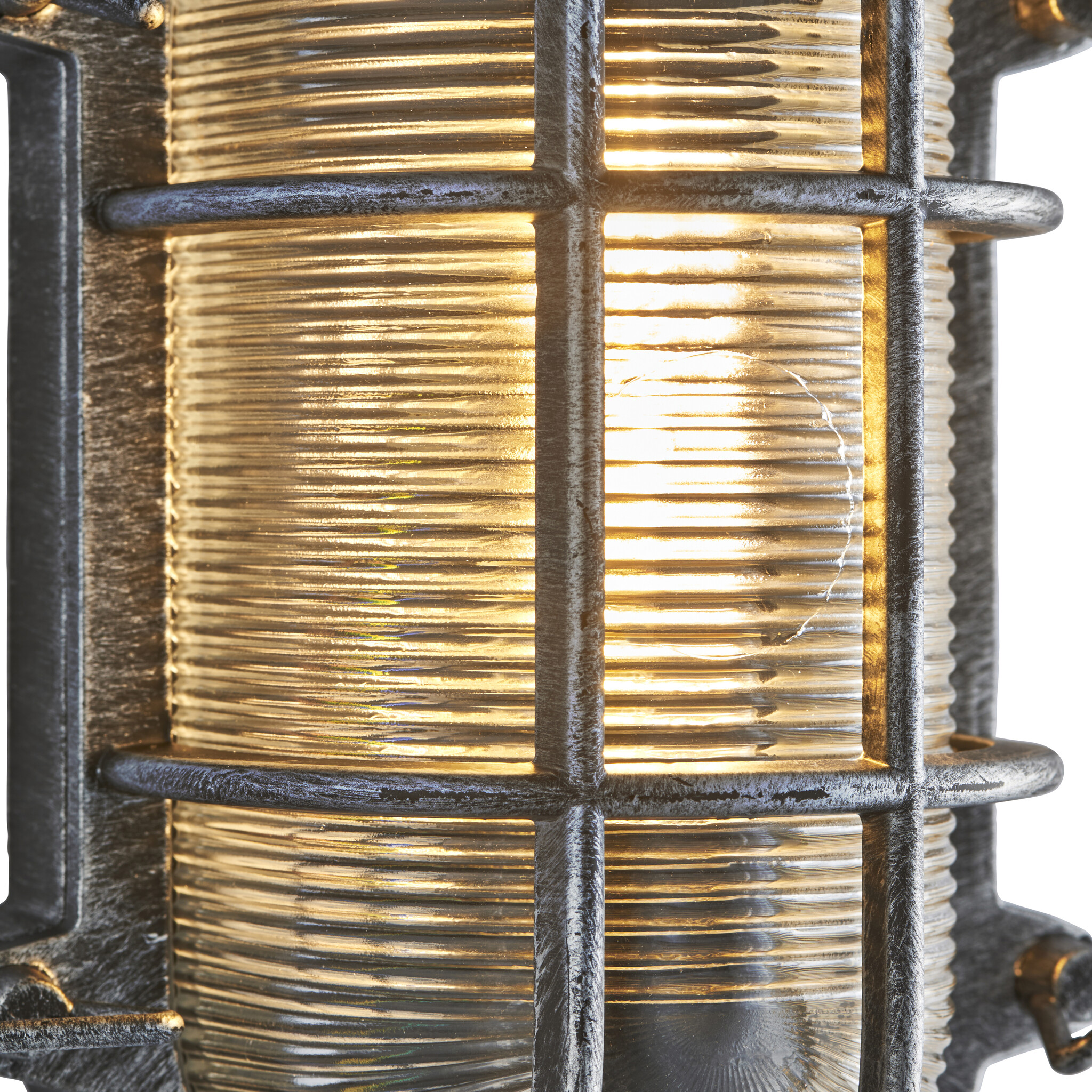 Outdoor Bulkhead Wall Light Distressed Silver - The Factory Shop ...