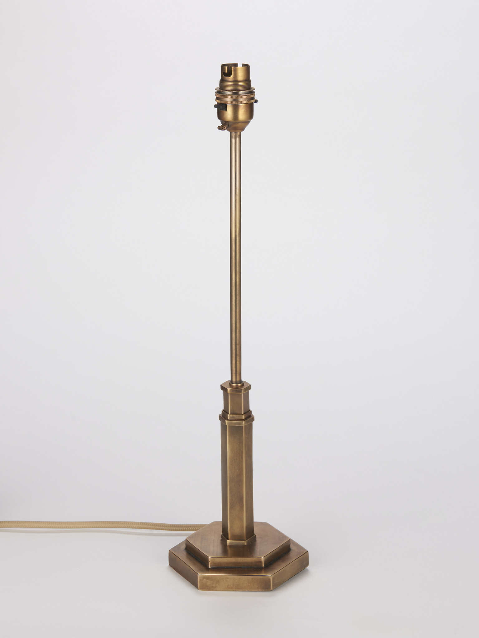 Hex lamp base, brass - The Factory Shop - Poole Lighting