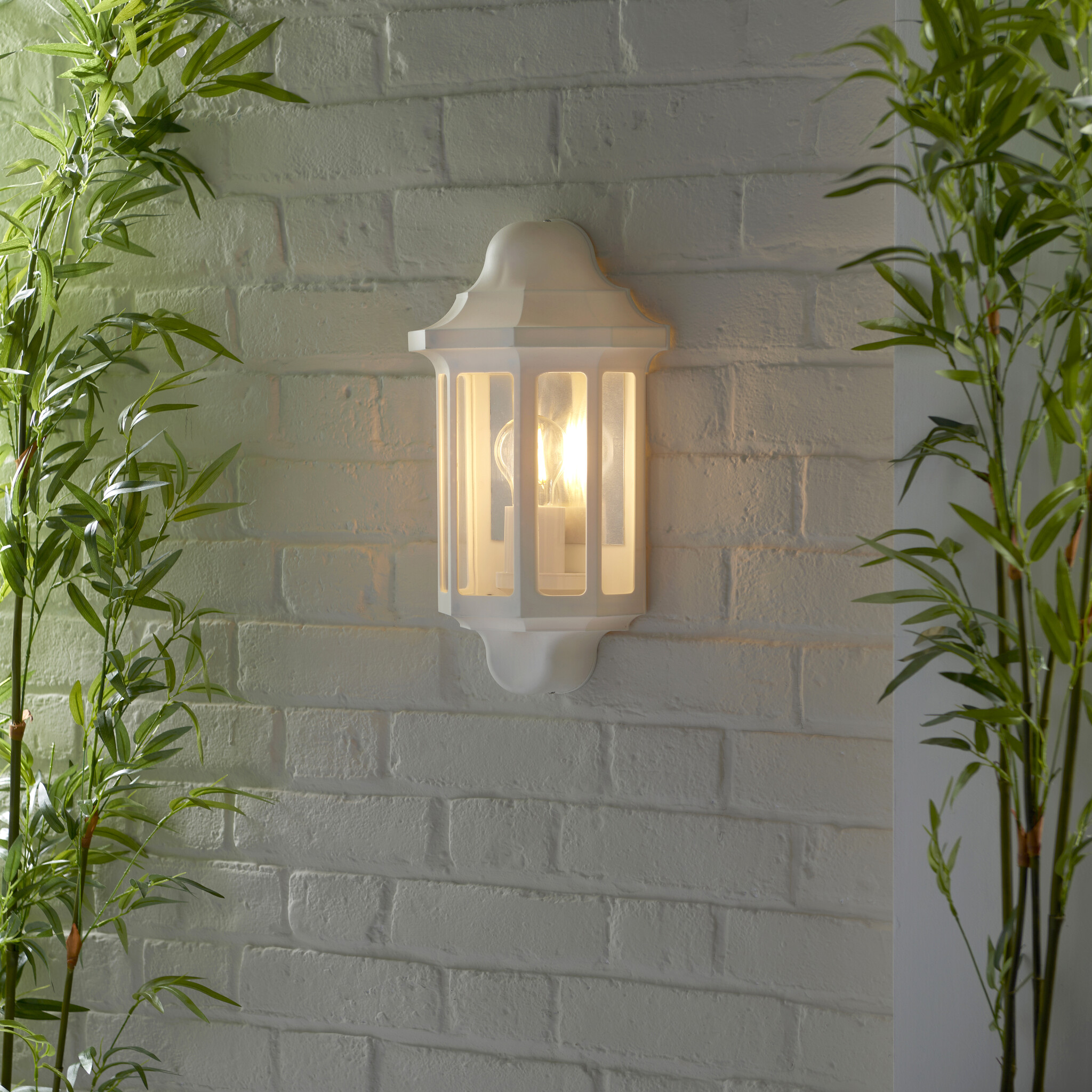 LAP half lantern wall light White - The Factory Shop - Poole Lighting