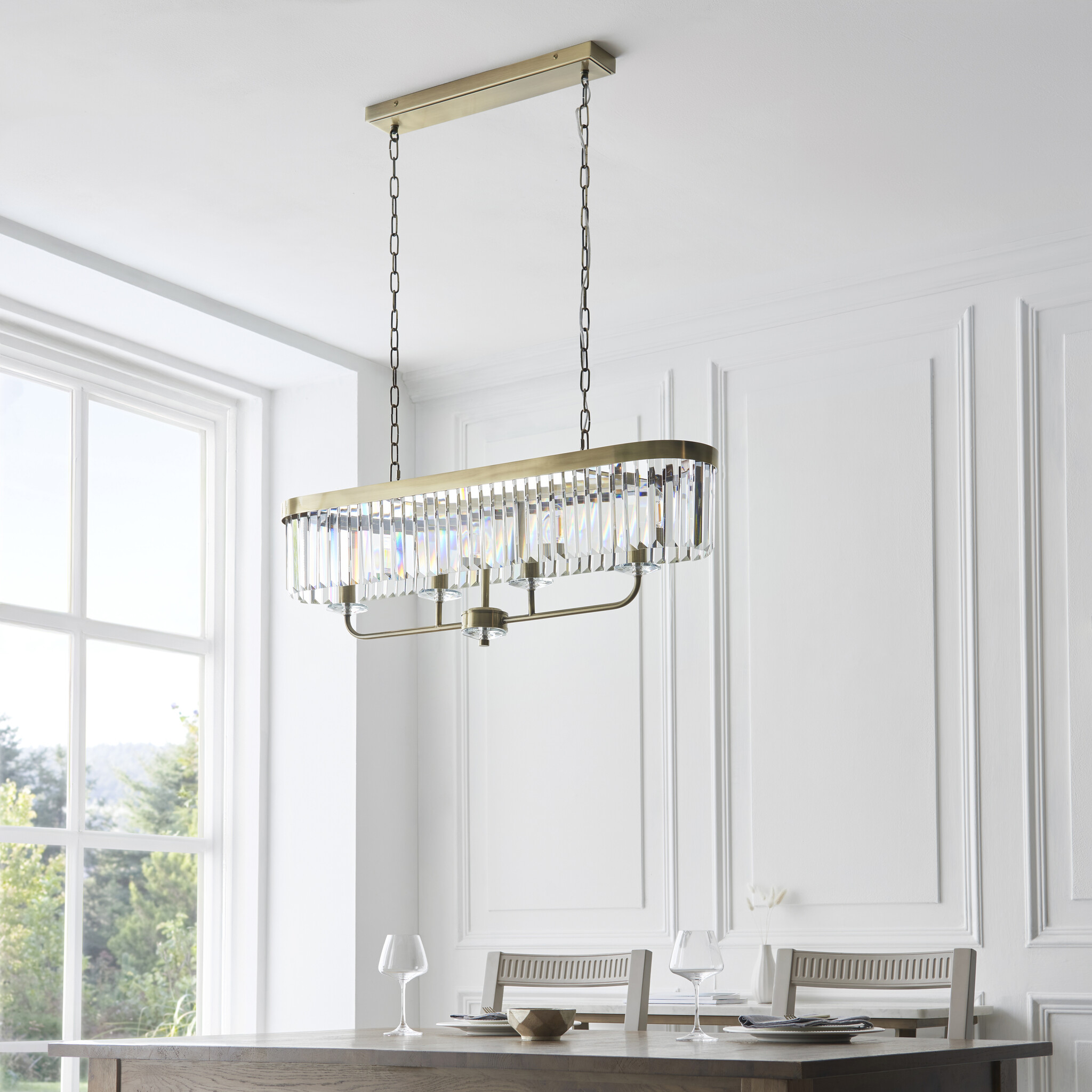 Chesterfield 4lt Linear Pendant - Ant. Brass - The Factory Shop - Poole ...